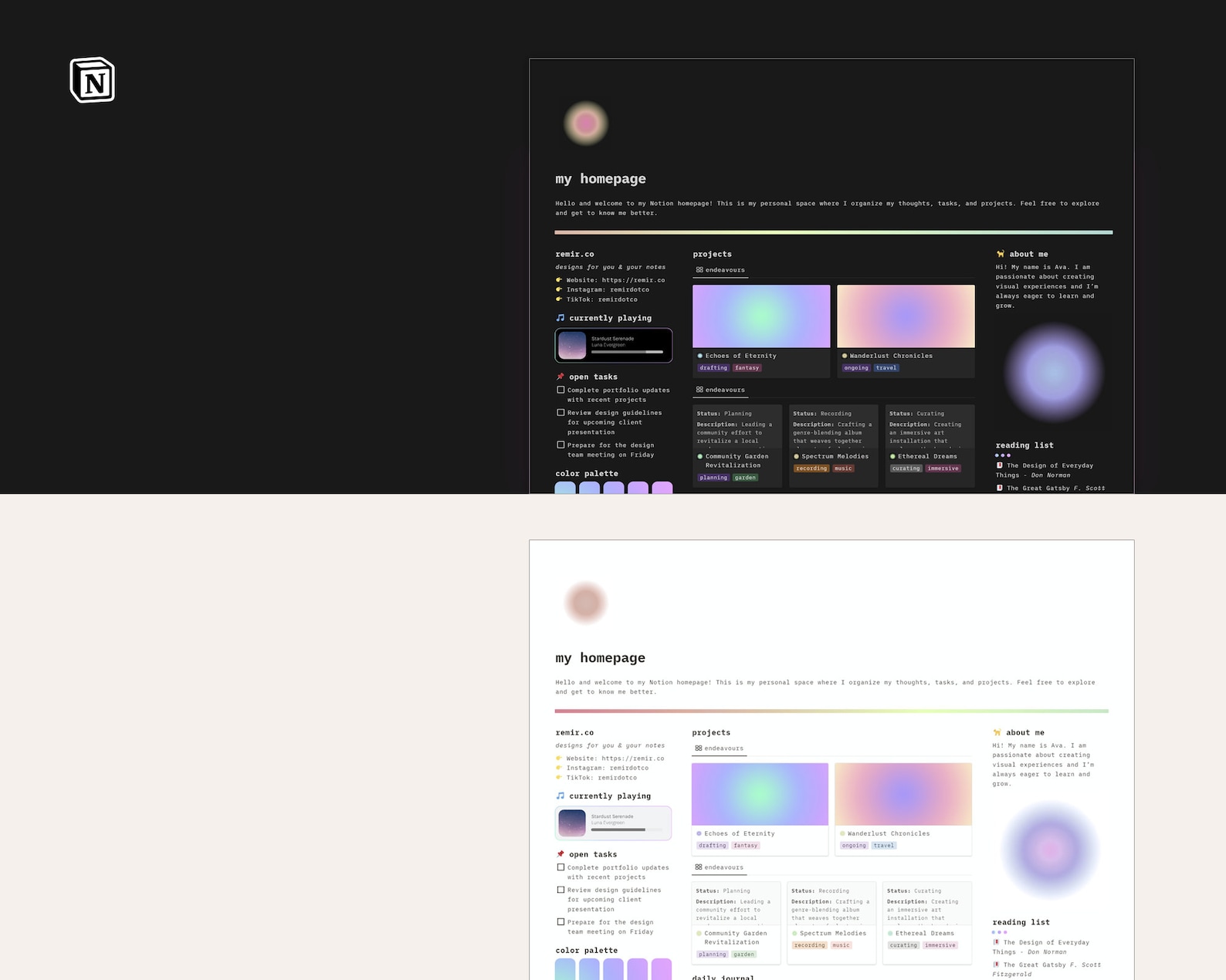 Animated Aura Gradient Icons and Stickers ⊹ Notion ⊹ Add Color to Your ...