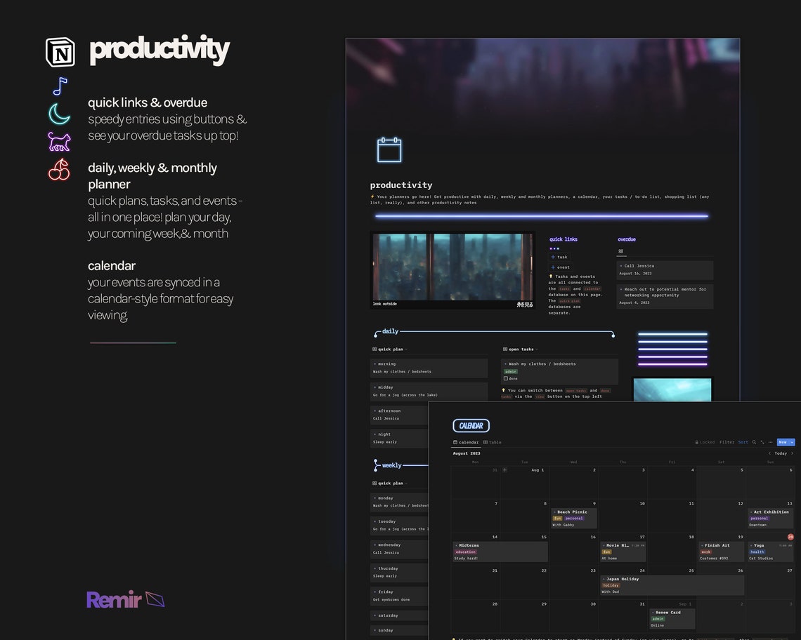 Cyberpunk Notion Planner ⊹ All-in-one ⊹ Ultimate Planner for Your Life ...
