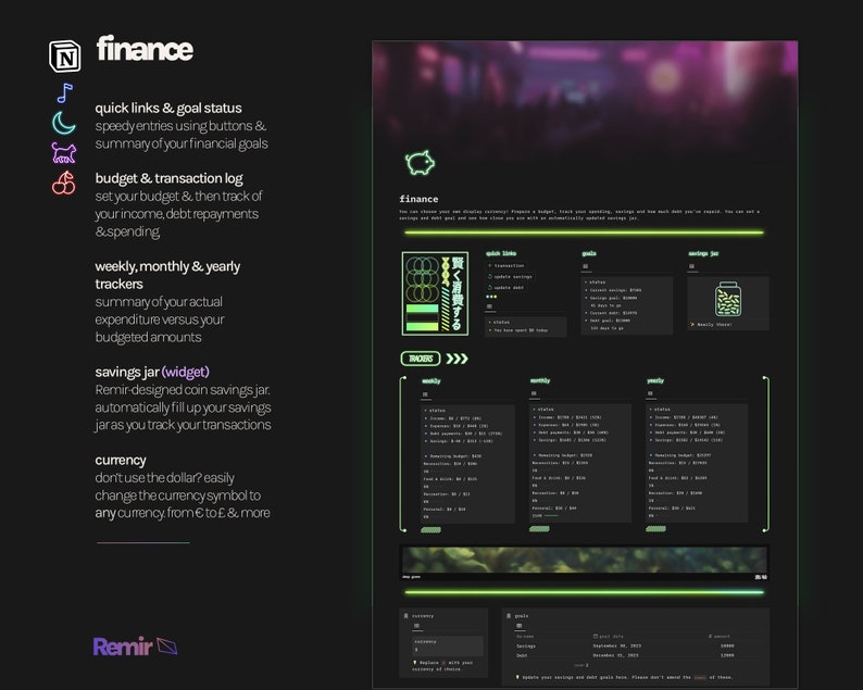 Cyberpunk Notion Planner ⊹ All-in-one ⊹ Ultimate Planner for Your Life ...