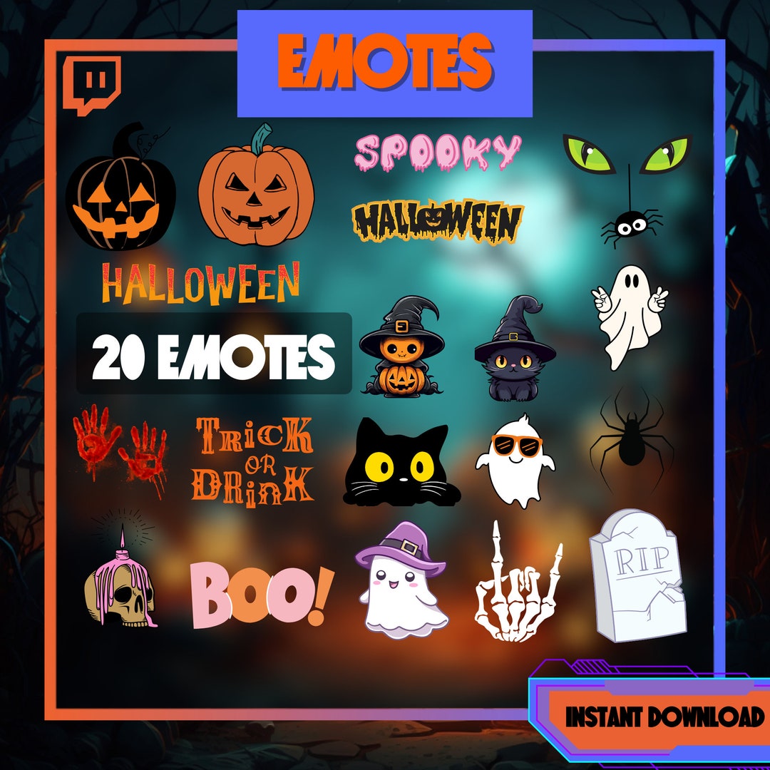 Halloween Emotes for Twitch: 20 Spooky and Fun Emotes for Your - Etsy ...