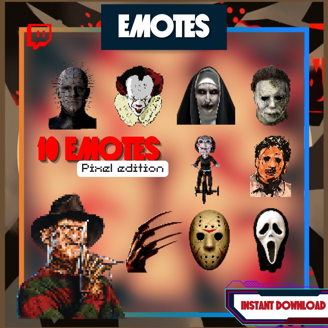 Halloween 10 Emote Horror Film Pack Twitch Streamer - Etsy