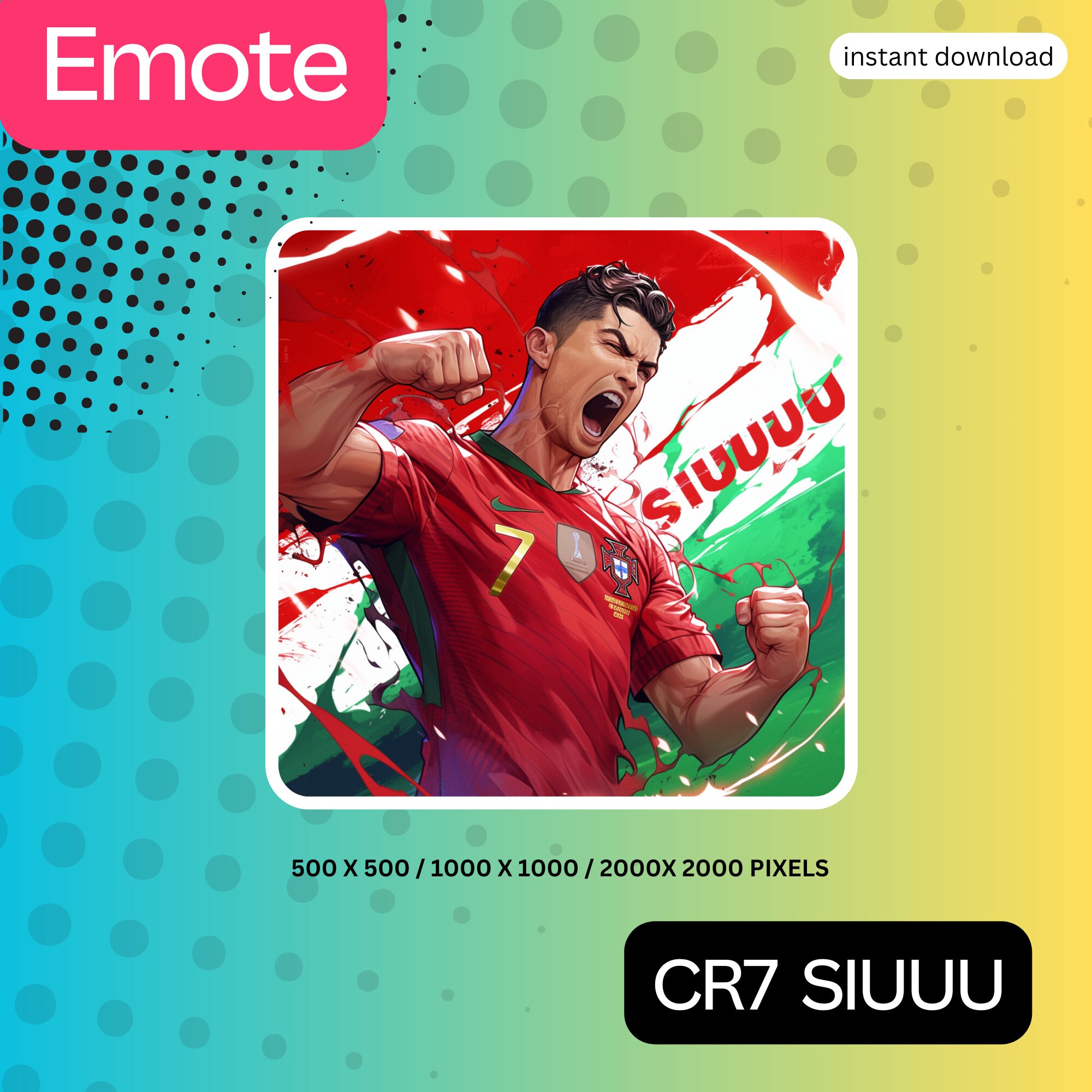 Stylized Cristiano Ronaldo Emote, Perfect for Profile Photo or for ...