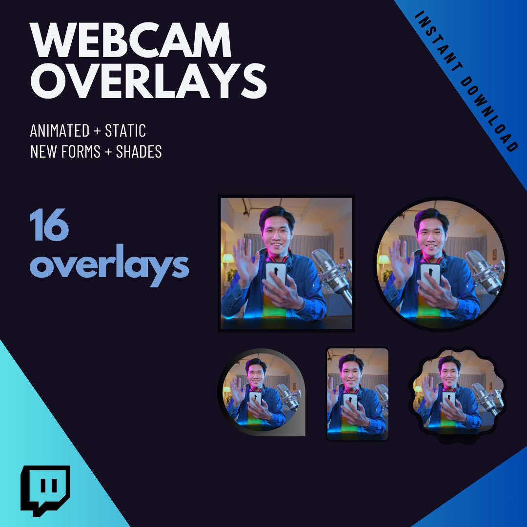 15 Webcam Overlay for Twitch Streaming, Customizable Stream Overlay ...