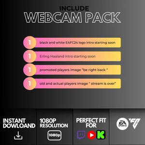 Animated EA Sports FC 24 Twitch Overlays, FIFA 24 Streaming Design ...
