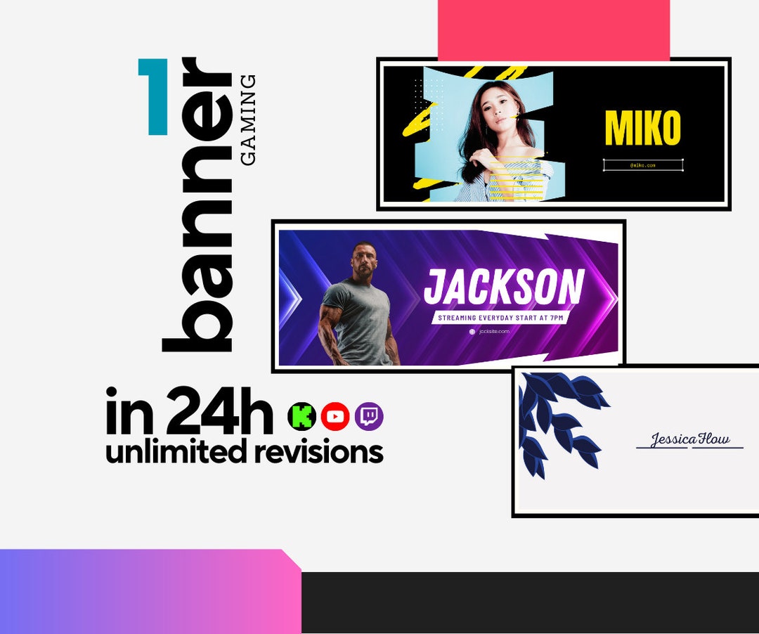 Twitch Banner Kick Banner Youtube Banner Gaming Banner - Etsy