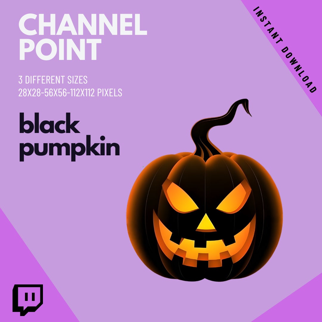 Halloween Black Pumpkin Channel Point Twitch Emote, Streaming Accessory ...