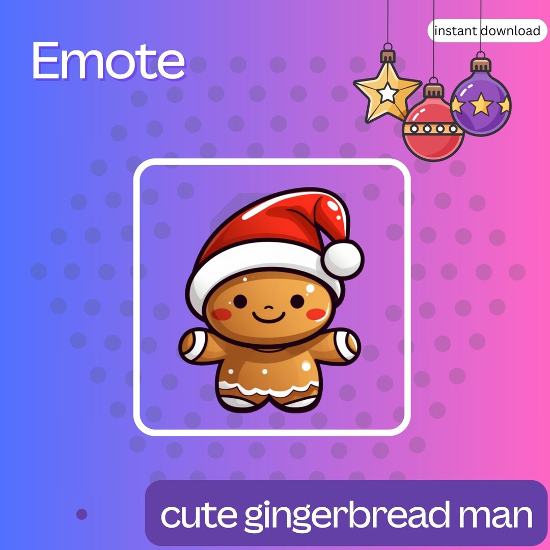 Twitch Emote Gingerbread Man, Christmas Channel Point, Instant Download ...