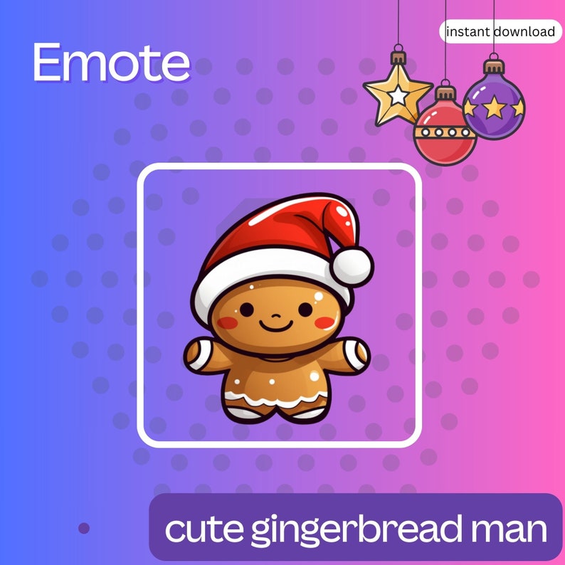 Twitch Emote Gingerbread Man, Christmas Channel Point, Instant Download ...