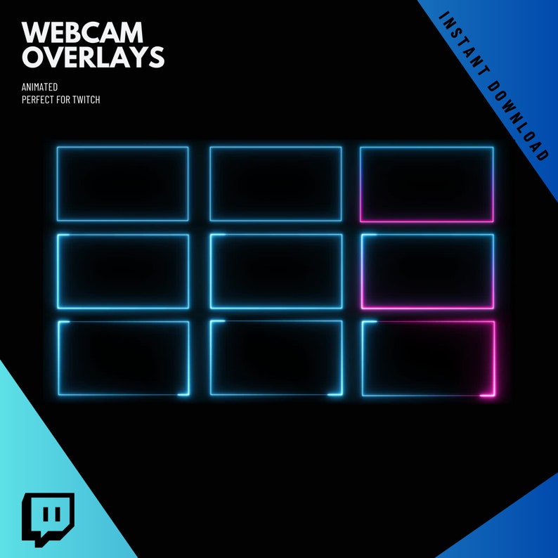15 Webcam Overlay for Twitch Streaming, Customizable Stream Overlay ...