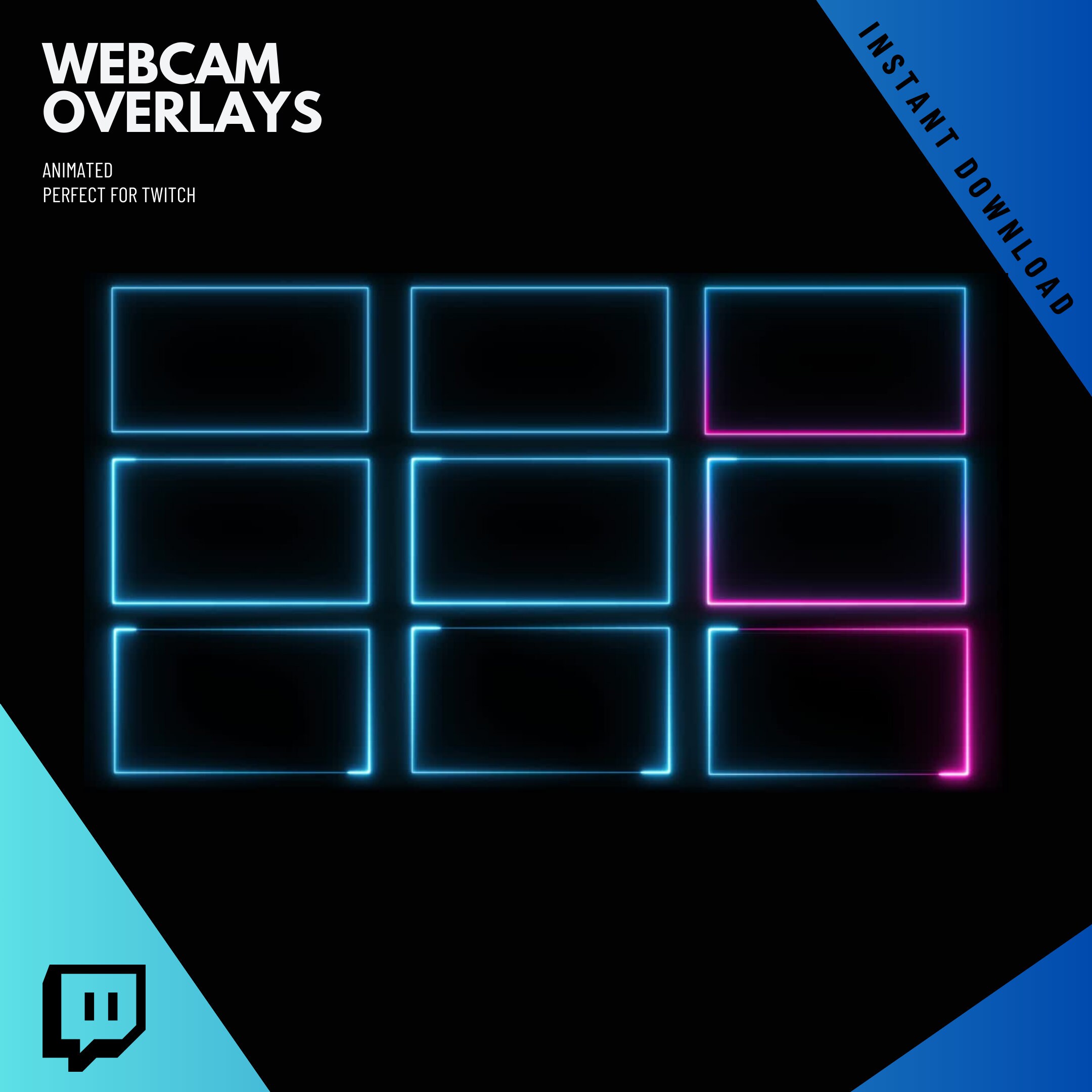 15 Webcam Overlay for Twitch Streaming, Customizable Stream Overlay ...