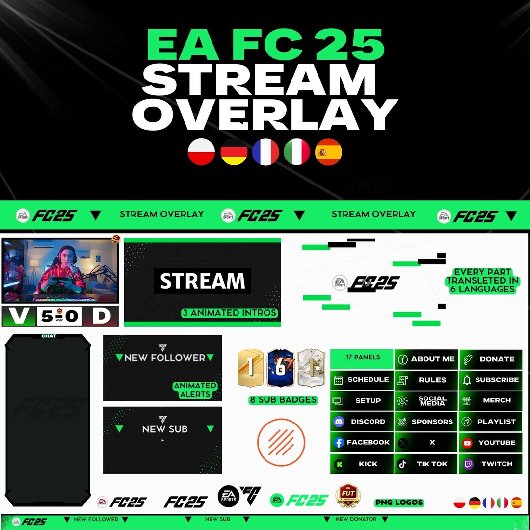 EA FC 25 Stream Overlay Pack Standard - Content for Twitch , Youtube ...