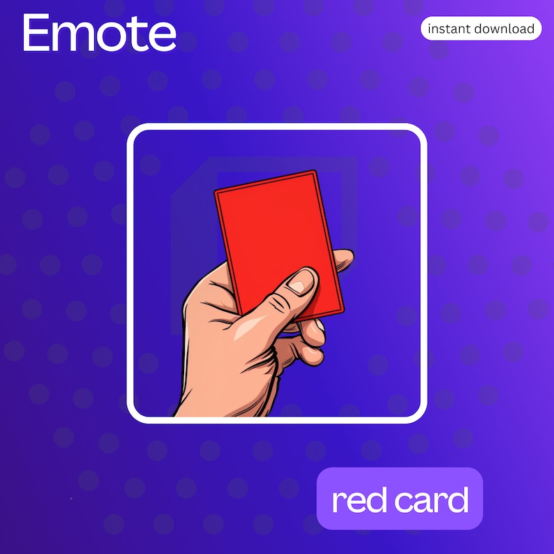 Red Card Emote for Twitch Stream - Eye-catching Chat Interaction Tool ...