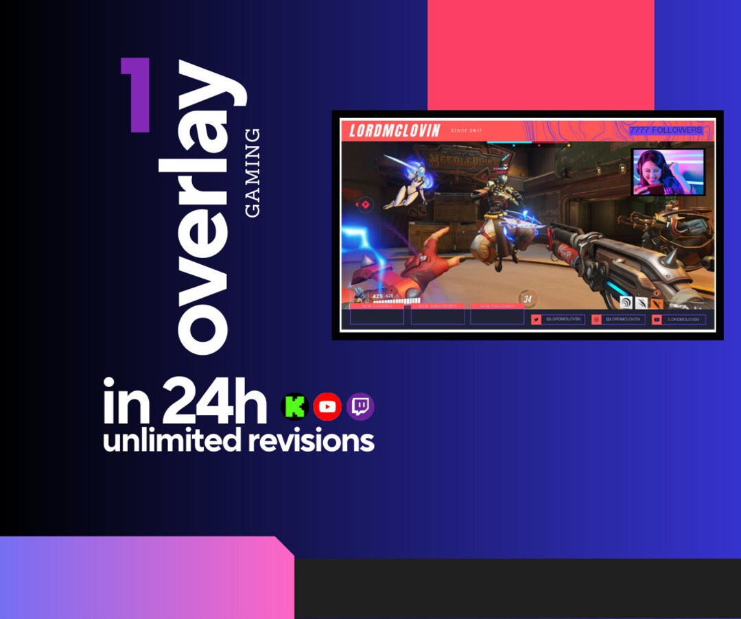 Custom Streaming Overlay Twitch Theme Twitch Overlay Kick - Etsy
