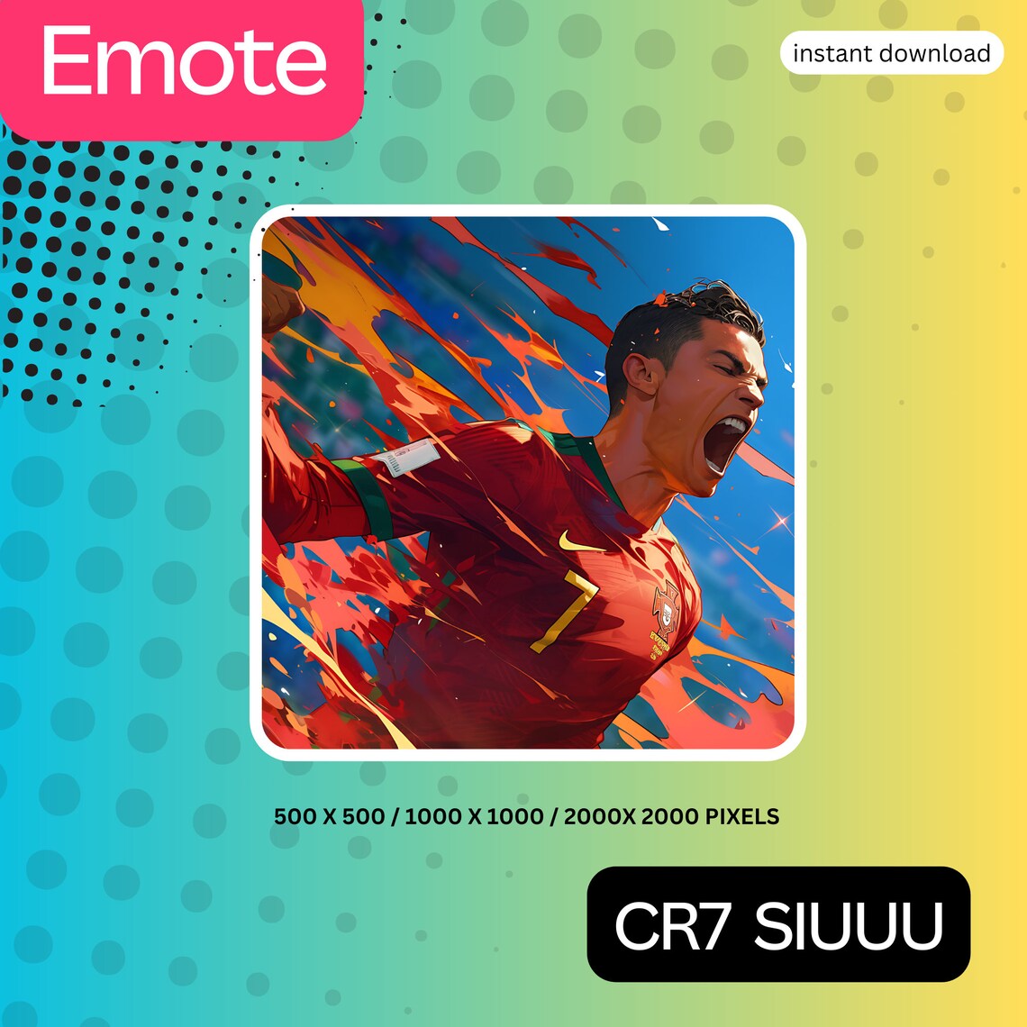 Stylized Cristiano Ronaldo Emote, Perfect for Profile Photo or for ...