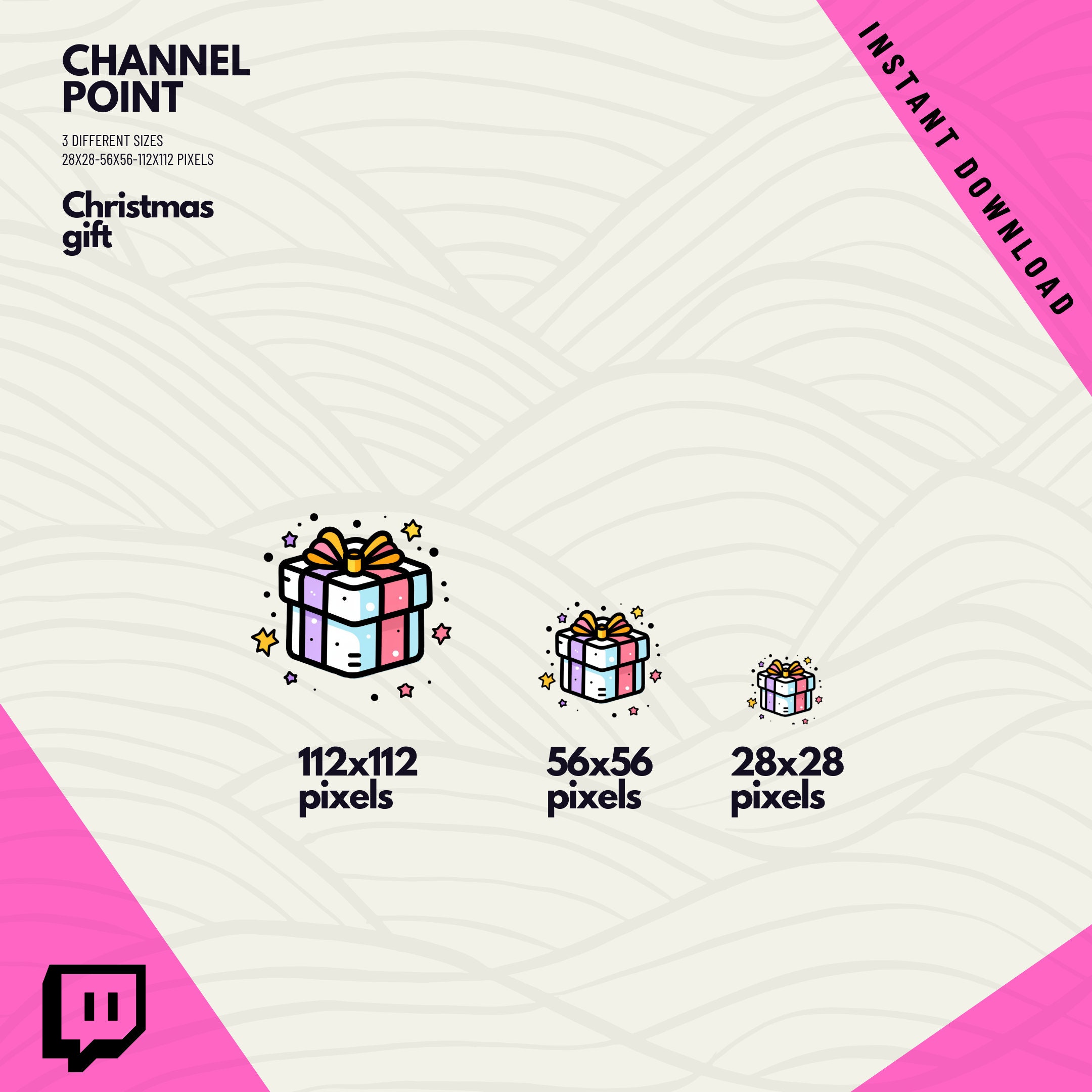 Christmas Gift Emote for Twitch, Channel Point Reward, Festive Gift for ...