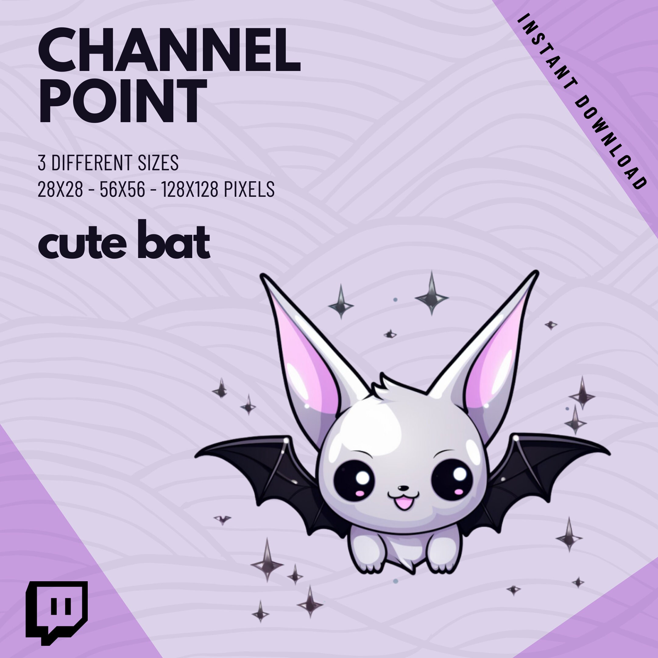 Cute Bat Emote for Twitch Streamers Adorable Bat Channel Points - Etsy