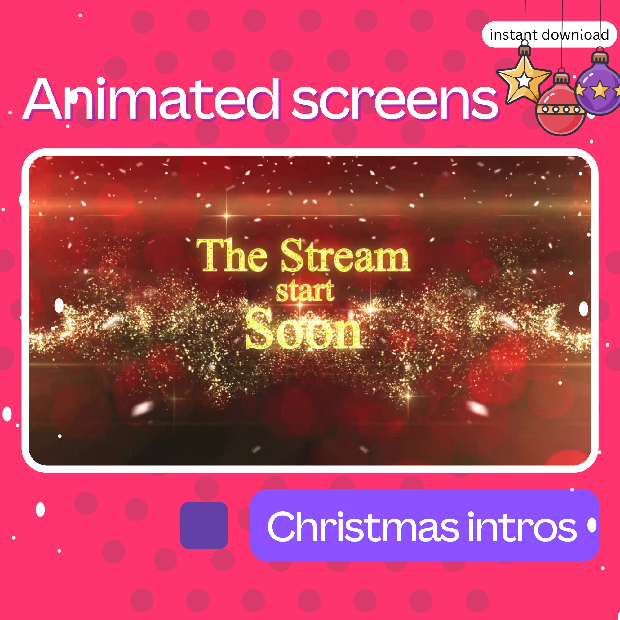 Twitch Animated Christmas Screens - Set of 3, Perfect for Stream Videos ...