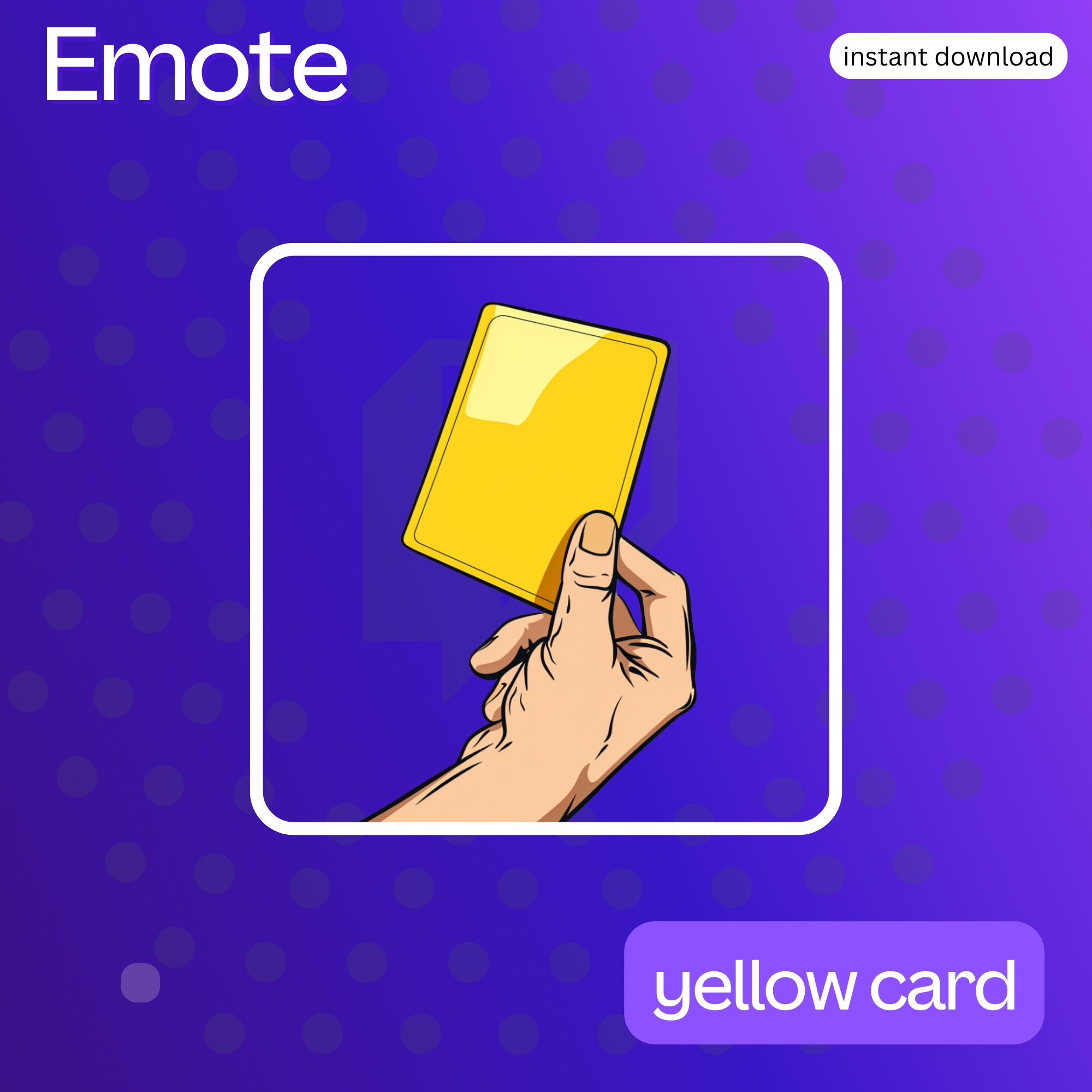 Yellow Card Emote for Twitch Stream - Eye-catching Chat Interaction ...