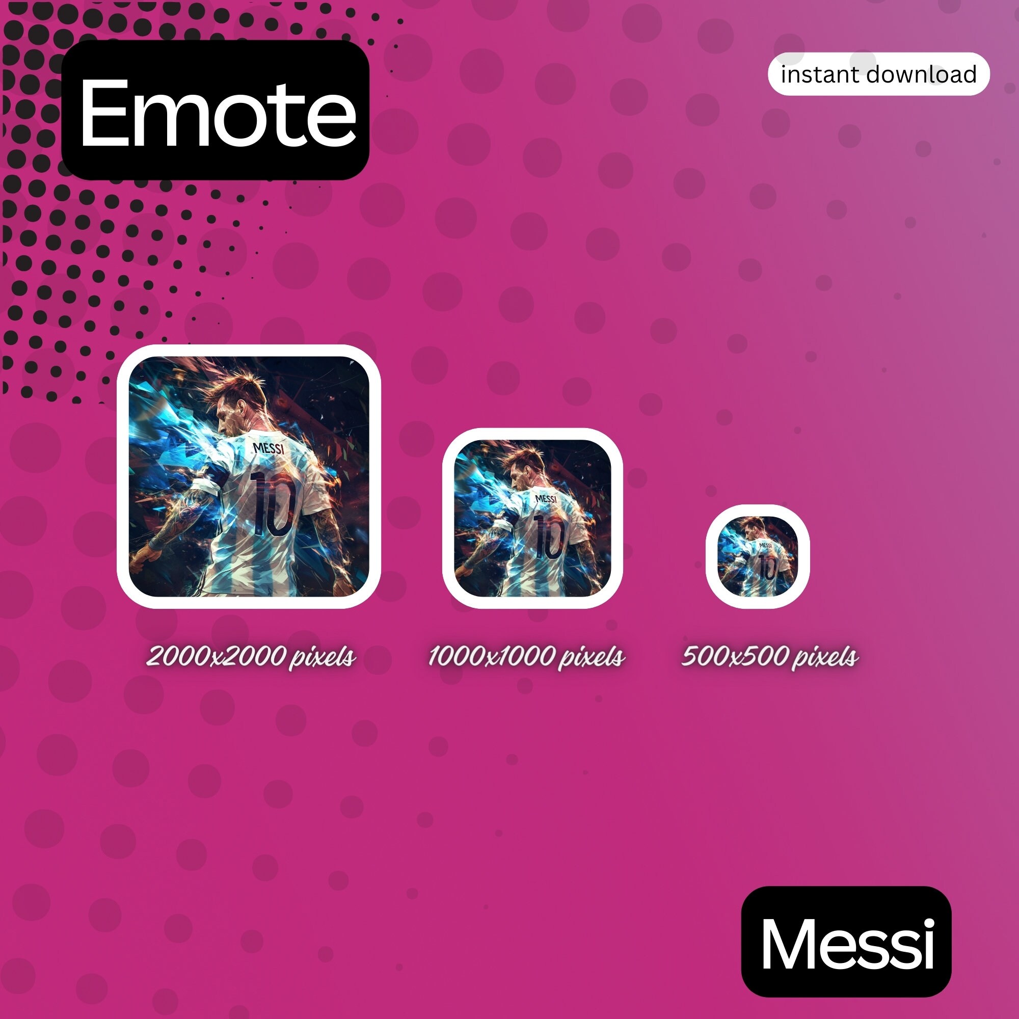 Stylized Lionel Messi Emote, Perfect for Profile Picture or for ...