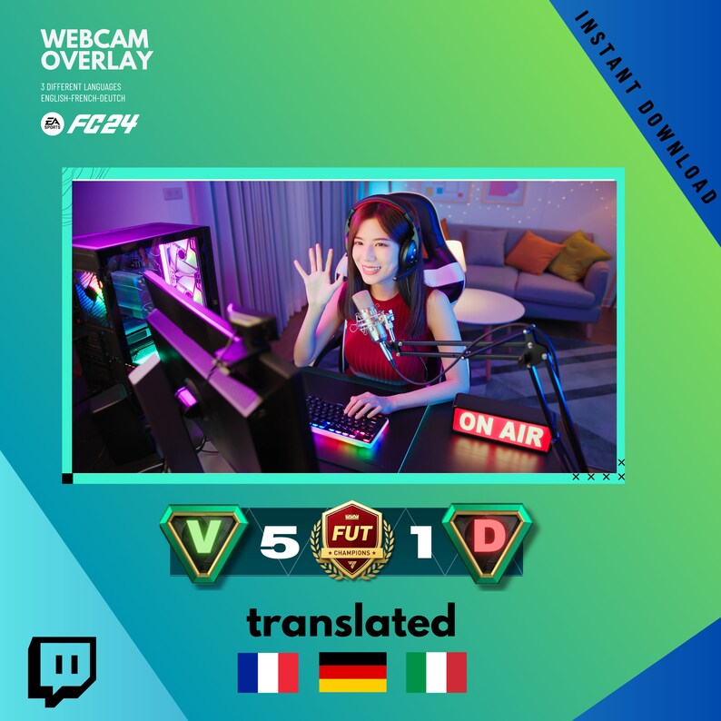 Buy Fut Champions Scoreboard With Webcam Overlay, FIFA 24 Game Accessory, Instant Download, EA ...