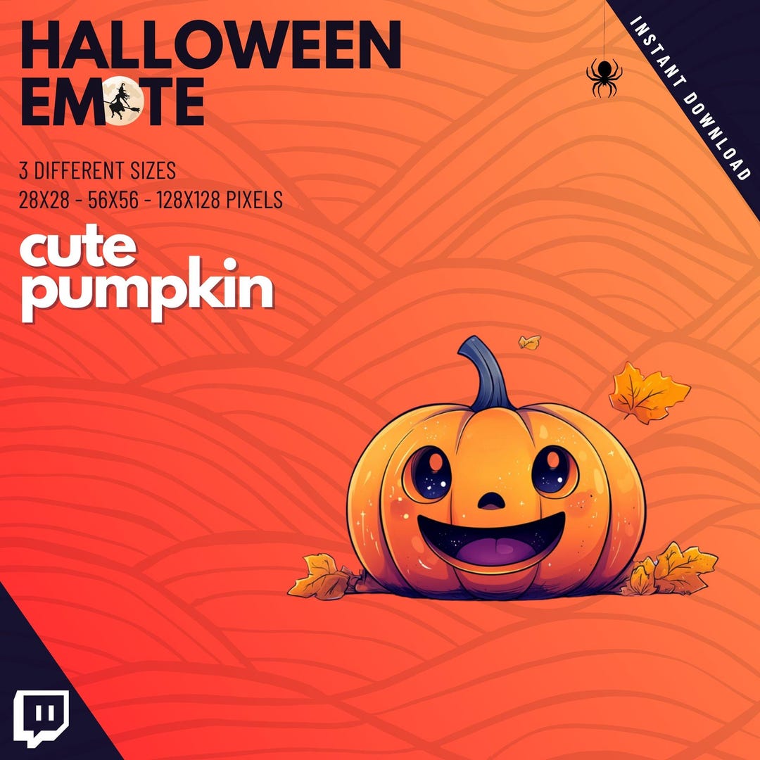 Halloween Black Pumpkin Channel Point Twitch Emote, Streaming Accessory ...