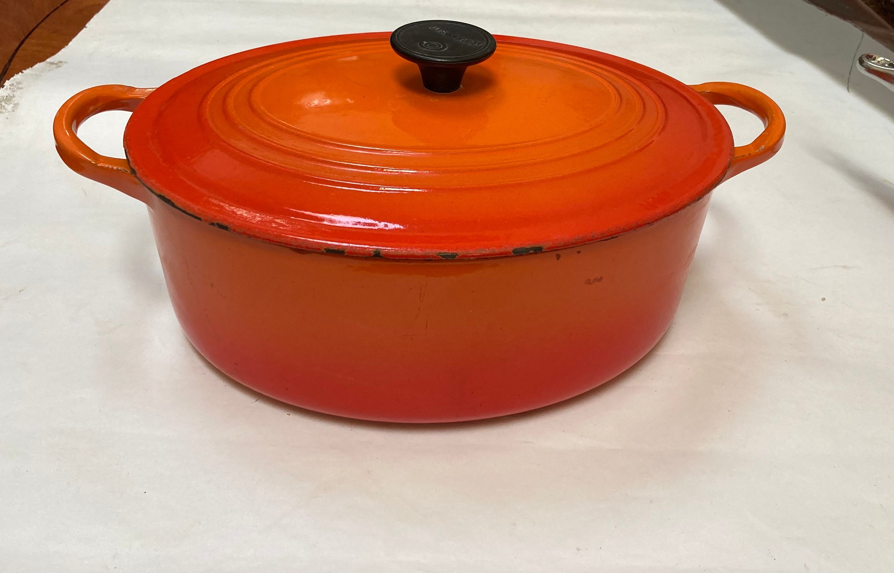 Set 8-piece Vintage Le Creuset Signature Enameled Frame Orange Cast ...