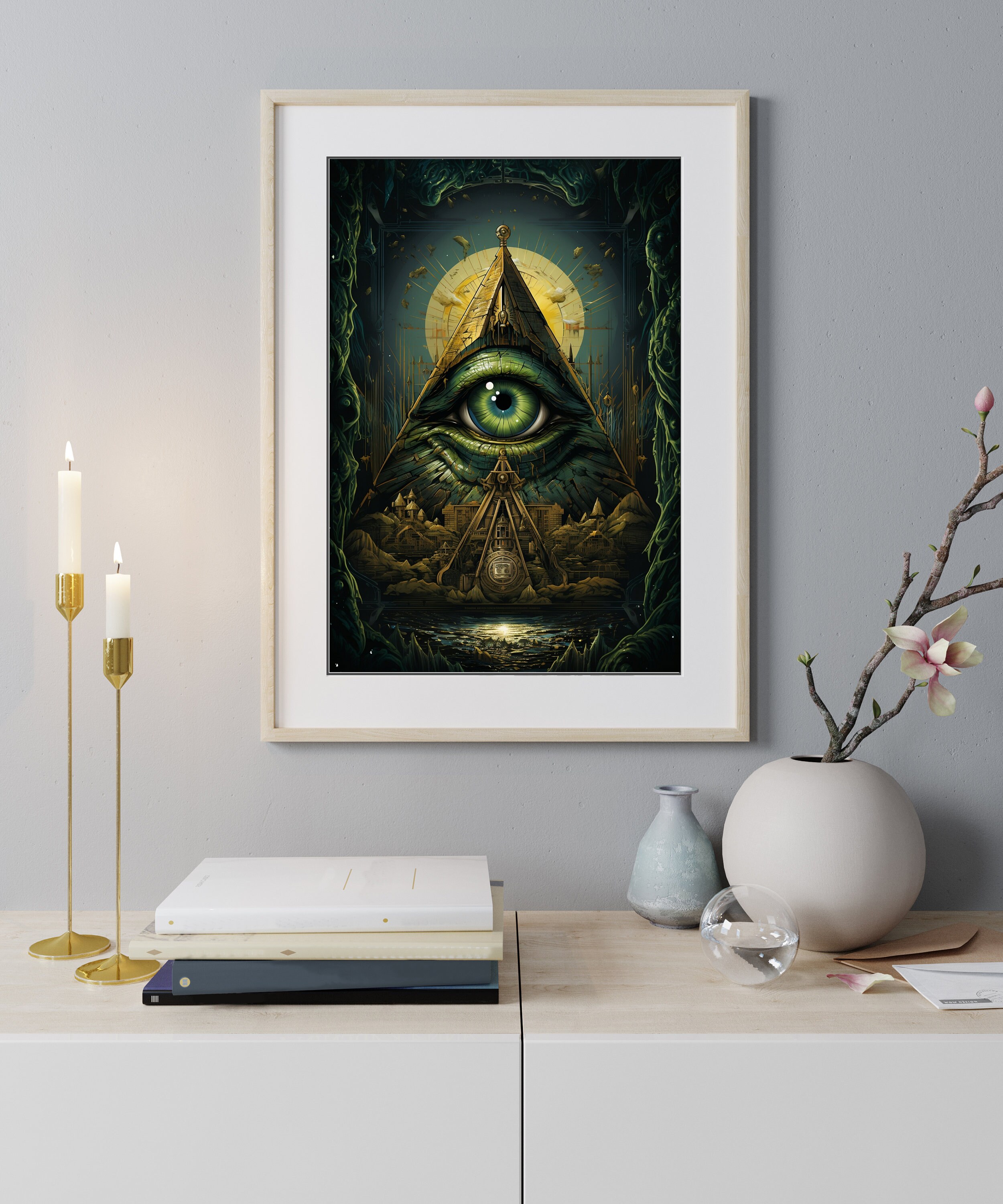 Illuminati All Seeing Eye Vintage Poster Classical Tattoo - Etsy