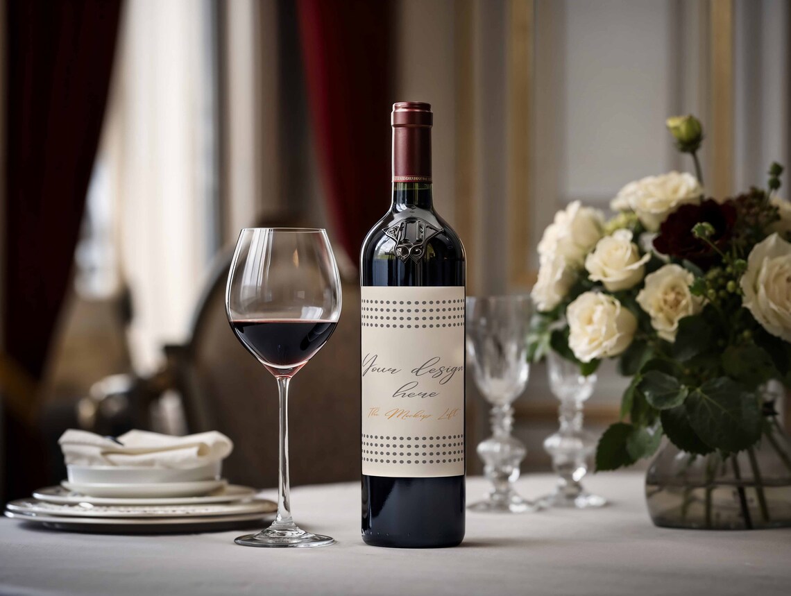Wine Bottle Label Mock up Wine Label Mockup Editable Wine Bottle Mockup ...