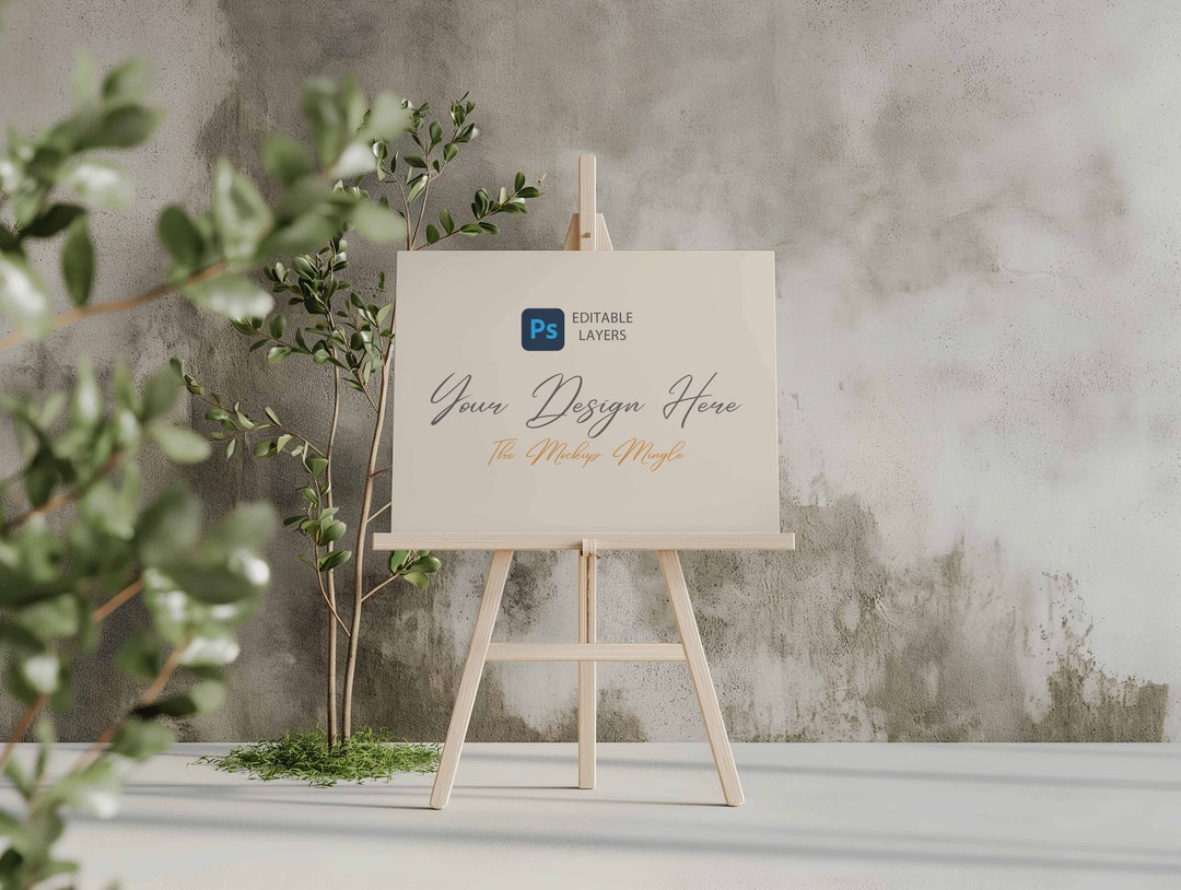 Elegant Welcome Sign Mockup 36x24 - PSD Smart Object Template, 4:3 ...