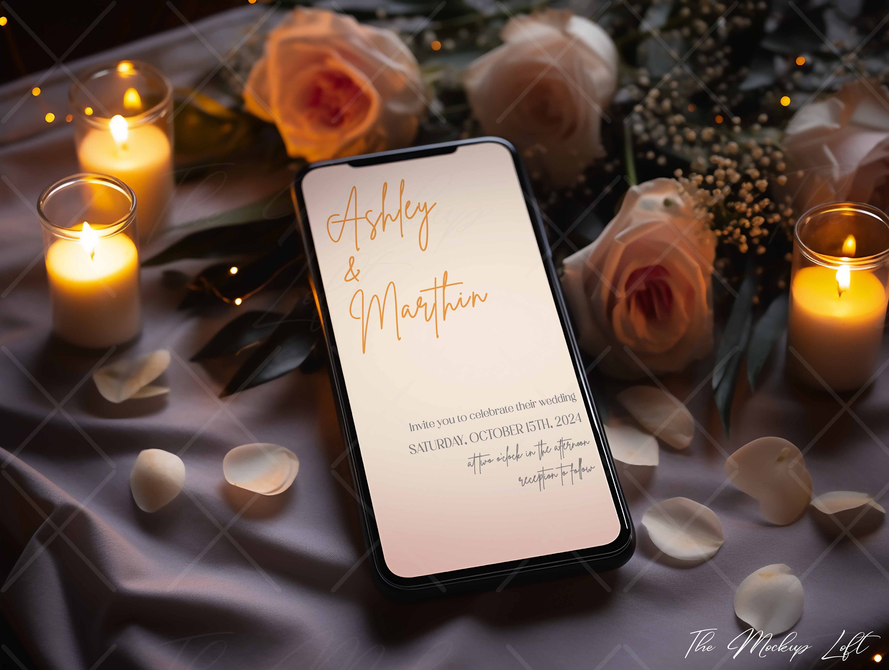 Electronic Invitation Phone Mockup – Digital E-invite Template (digital ...