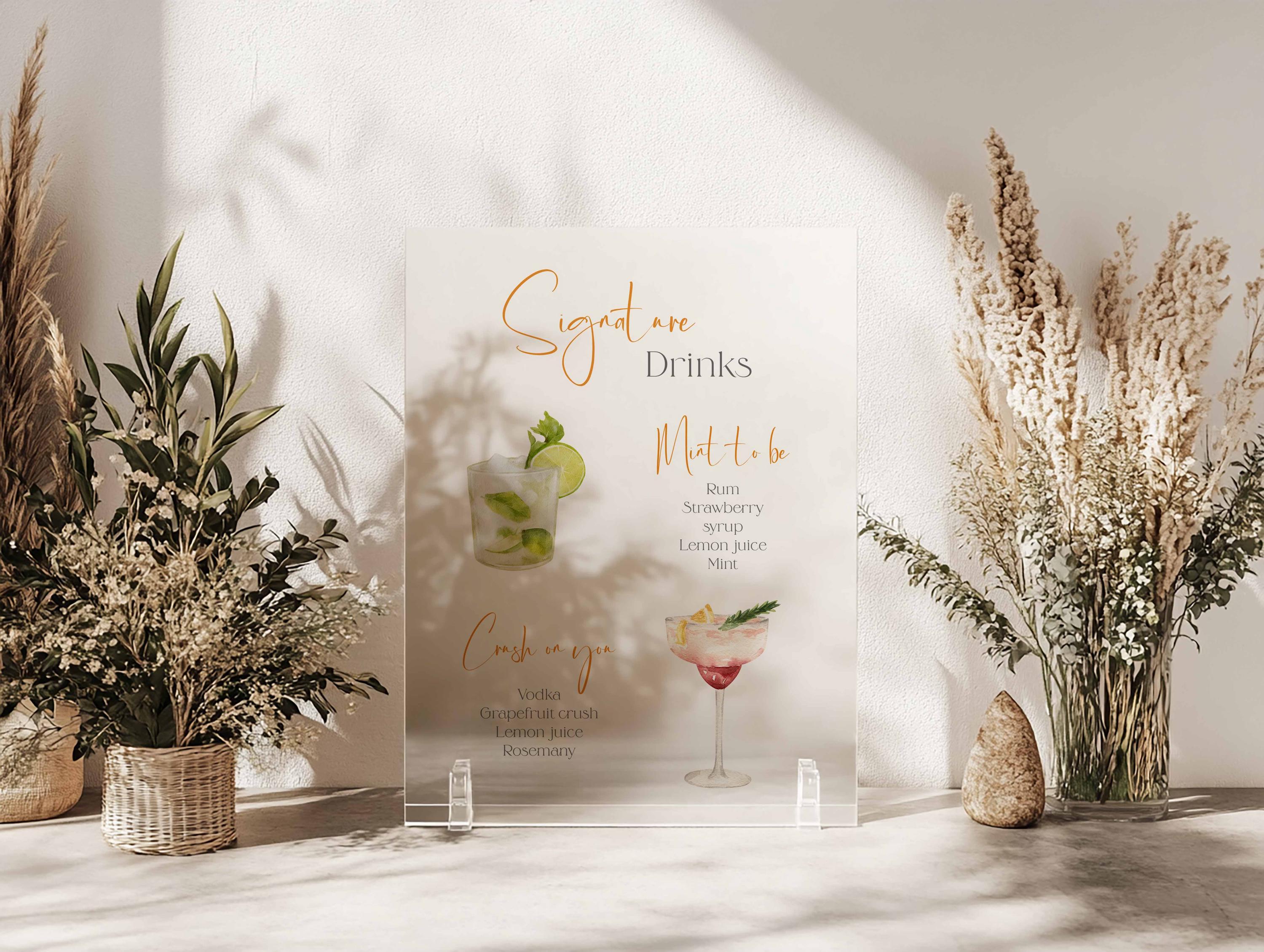 Acrylic Table Sign Mockup - Editable PSD Template for Wedding, Events ...