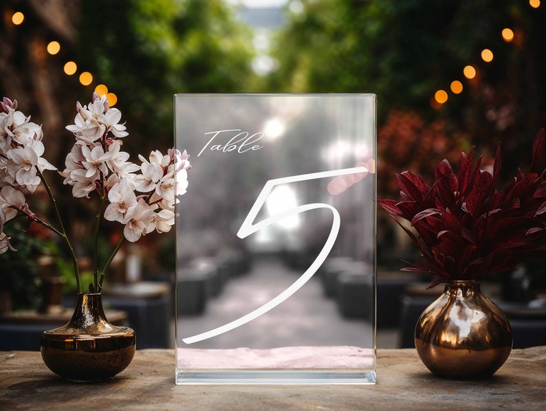 Acrylic Table Sign Mockup PSD - Digital Sign Template for Wedding ...