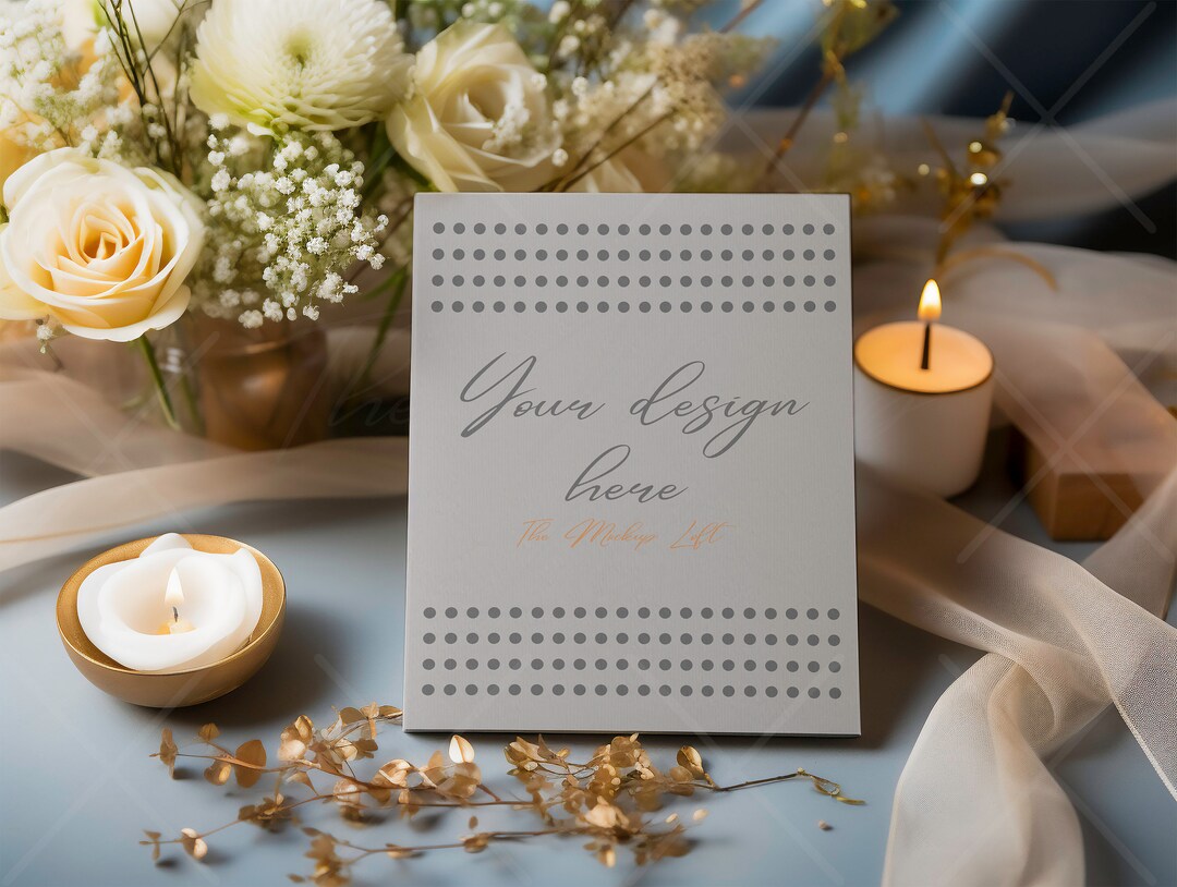 Dream Invitation Card Mockup - PSD Smart Object Template, 5x7 Inch ...