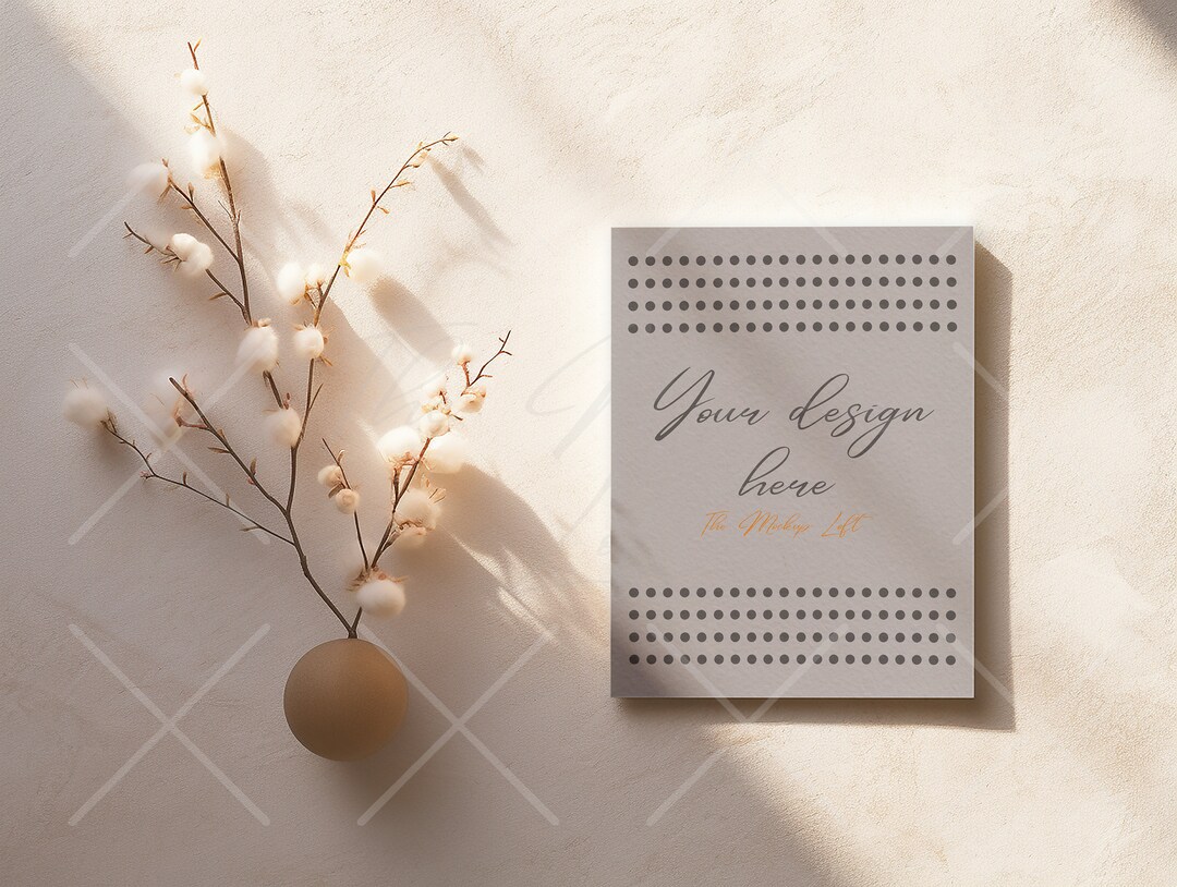 Minimal Invitation Card Mockup - PSD Smart Object Template, 5x7 Inch ...