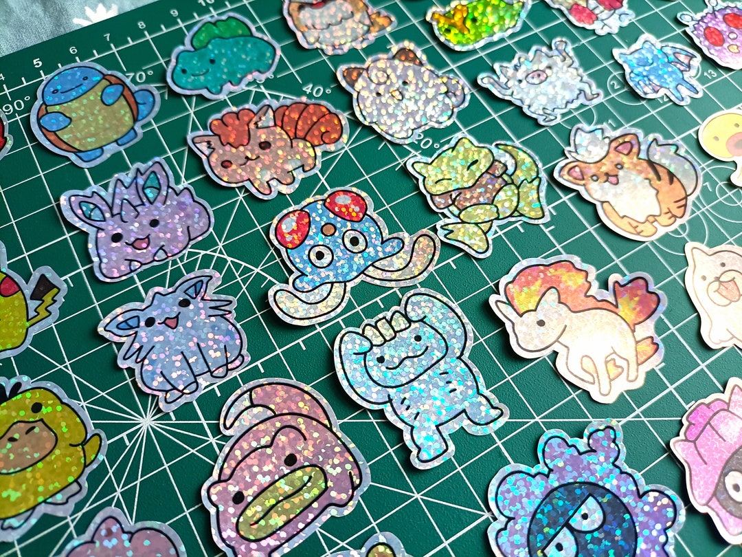Cute Shiny Pokémon Sticker Set, Original Pokémon Vinyl Stickers ...