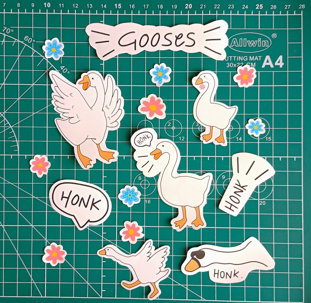 Silly Goose Vinyl Sticker Pack, Naughty Goose Geese Stickers, Flowers ...