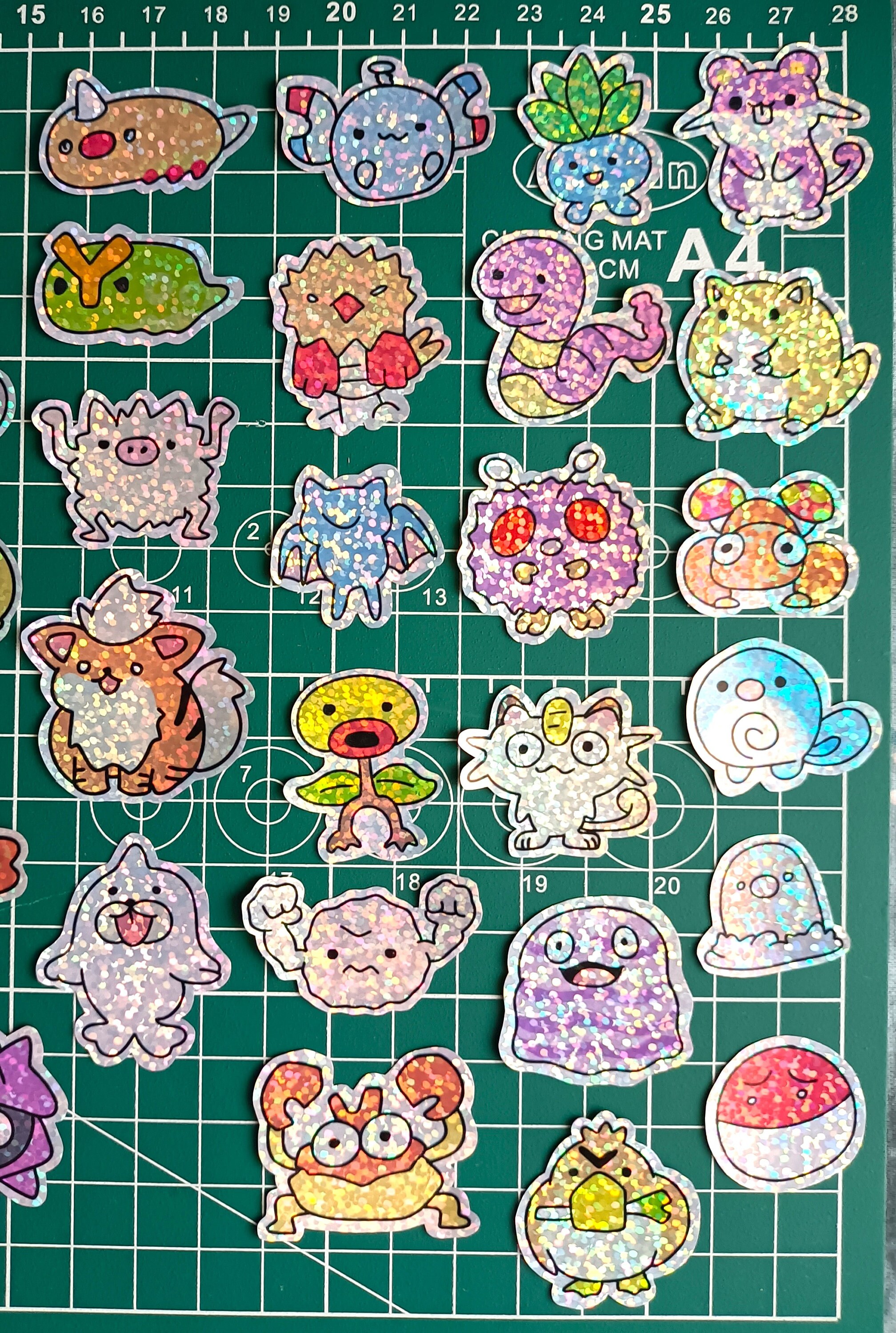 Cute Shiny Pokémon Sticker Set, Original Pokémon Vinyl Stickers ...