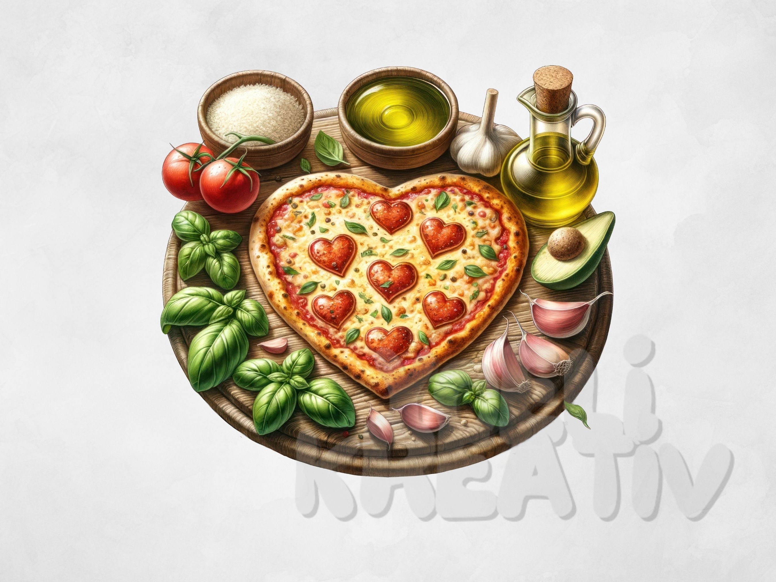 Heart Pizza Clipart Heart Pizza Sweet PNG Pizza Valentine PNG Italian ...