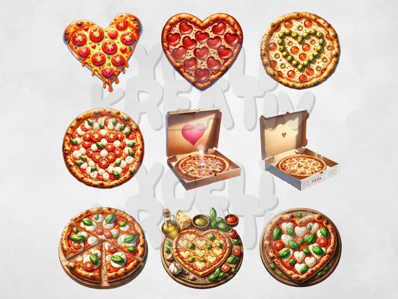 Pizza Valentine PNG Heart Pizza Clipart Heart Pizza Sweet Love Pizza ...