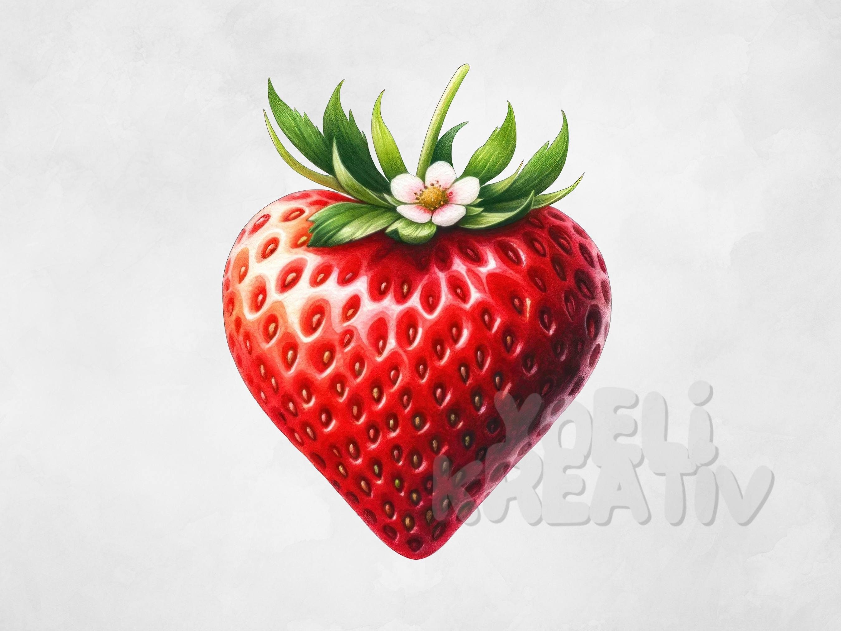 Strawberries Heart Clipart Watercolor Strawberries Clipart Valentine ...