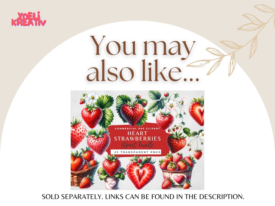 Strawberries Heart Clipart Watercolor Strawberries Clipart Valentine ...