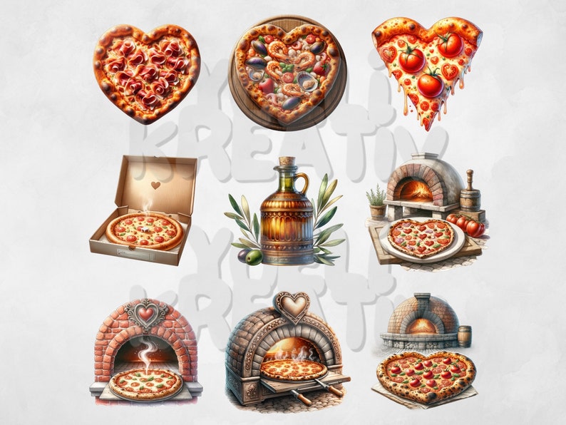 Love Pizza PNG Heart Pizza Clipart Heart Pizza Sweet Pizza Valentine ...