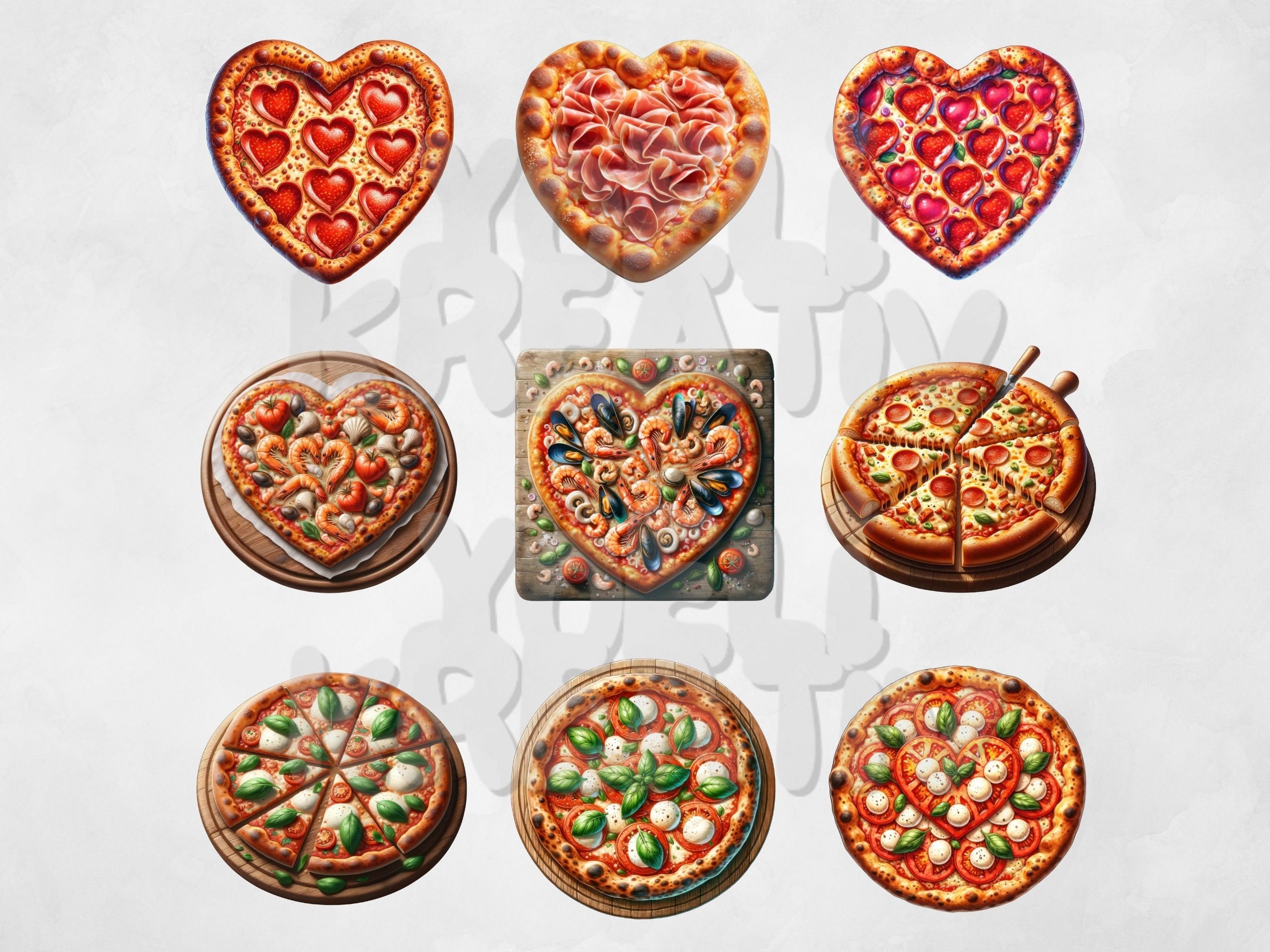 Heart Pizza Clipart Heart Pizza Sweet PNG Pizza Valentine PNG Italian ...