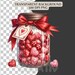 Candy Heart Clipart, Jars of Sweets Clipart, Valentine Candy Heart PNG ...
