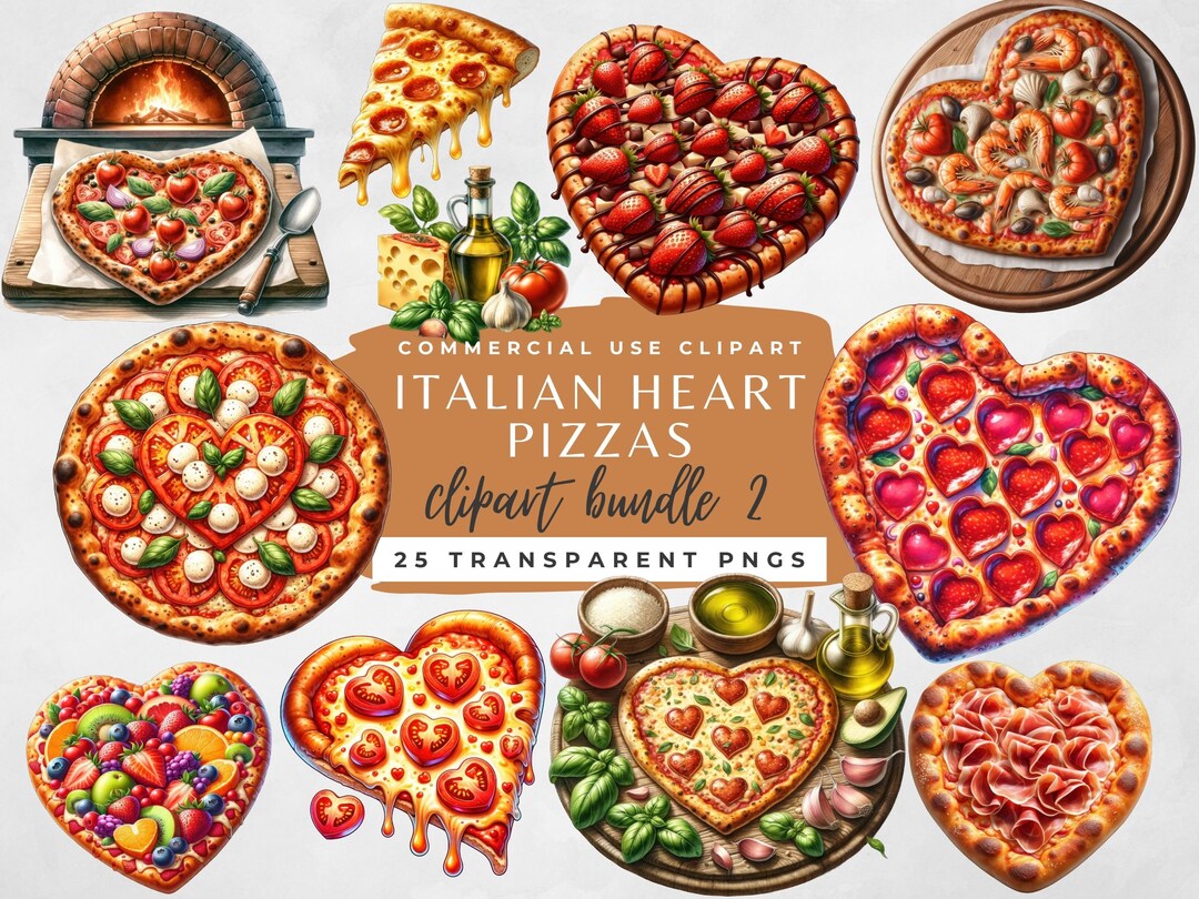 Heart Pizza Clipart Heart Pizza Sweet PNG Pizza Valentine PNG Italian ...