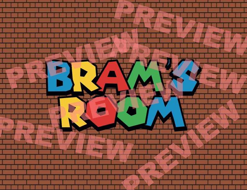 Super Mario Bros Bricks Wall Print Photo Wallpaper Vector PDF - Etsy