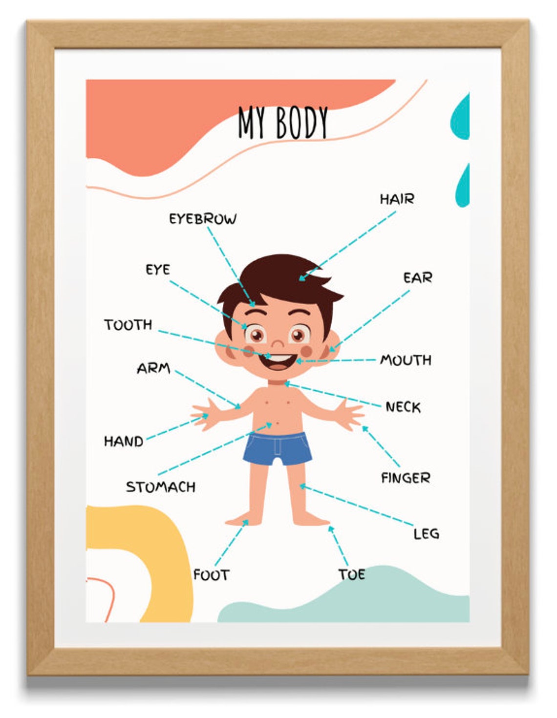 Boys My Body Printable Learning Tool Poster A3 - Etsy