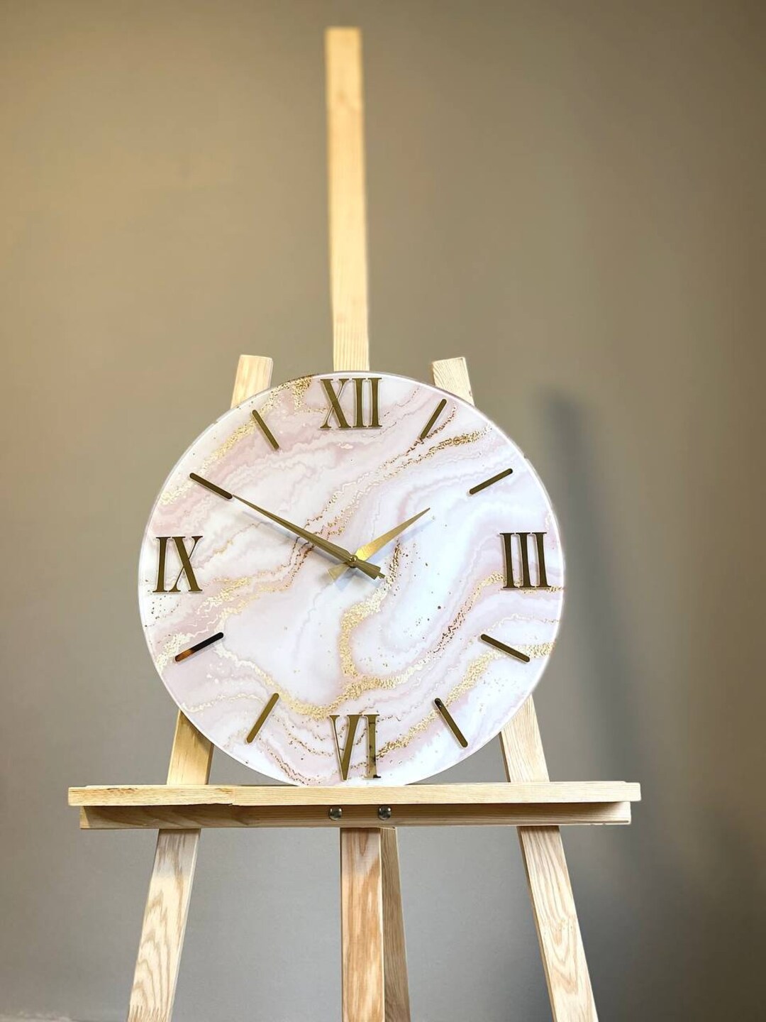 Glass Clock/wall Clock/stained Glass/modern Clock/round Glass Clock - Etsy