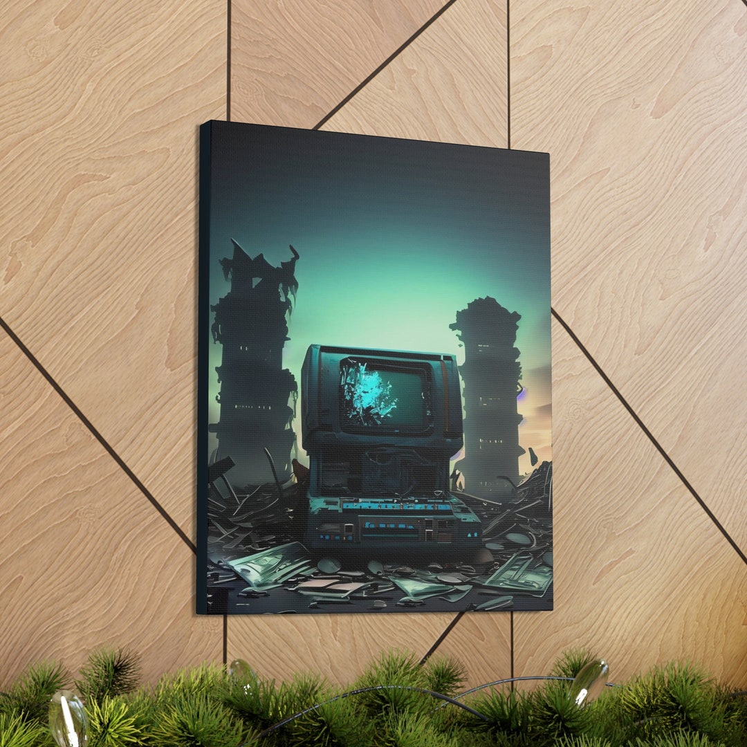 Retro-futuristic Ruins Computer Wall Art Paint Ruins Computer Fantasy ...