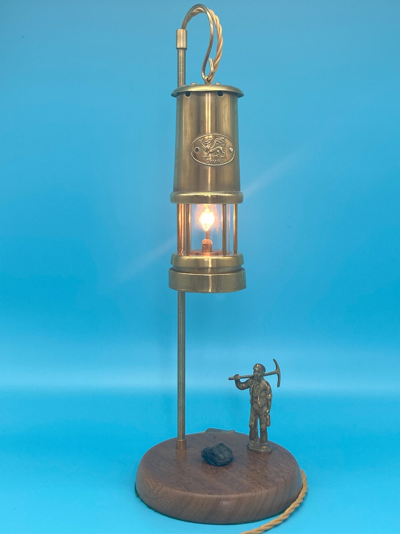 A Traditional Vintage Coal Miners Lamp Upcycled Into an Electric Table ...